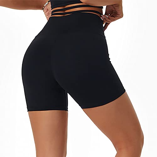 CATOO High Waist Patchwork Moisture Wicking Fitness Short Shorts Machine Washable Yoga Shorts For Running (XL)