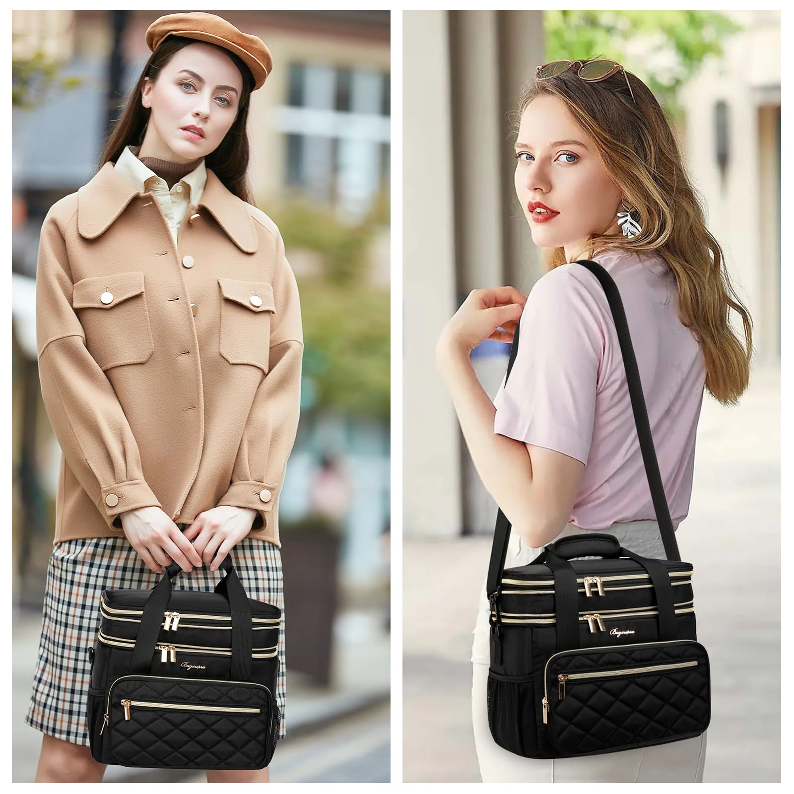 Expandable Insulated Lunch Bag Women,Girls Extra Large Lunch Box Leakproof Lunch Tote Reusable Cooler Bag for Adult Work Picnic Hiking Beach