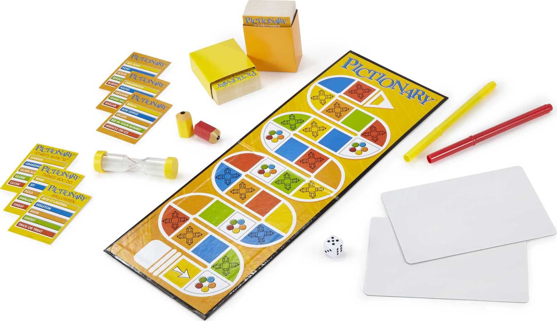 Mattel Games Pictionary Board Game, Drawing Game for Kids, Adults and Game Night with Dry Erase Markers and Boards