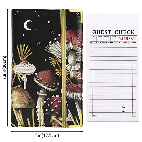 Waitress Book, Server Books for Waitress with Zipper Pocket Black Serving Waiter Book for Waitress Notepad with Money Pocket and Zipper