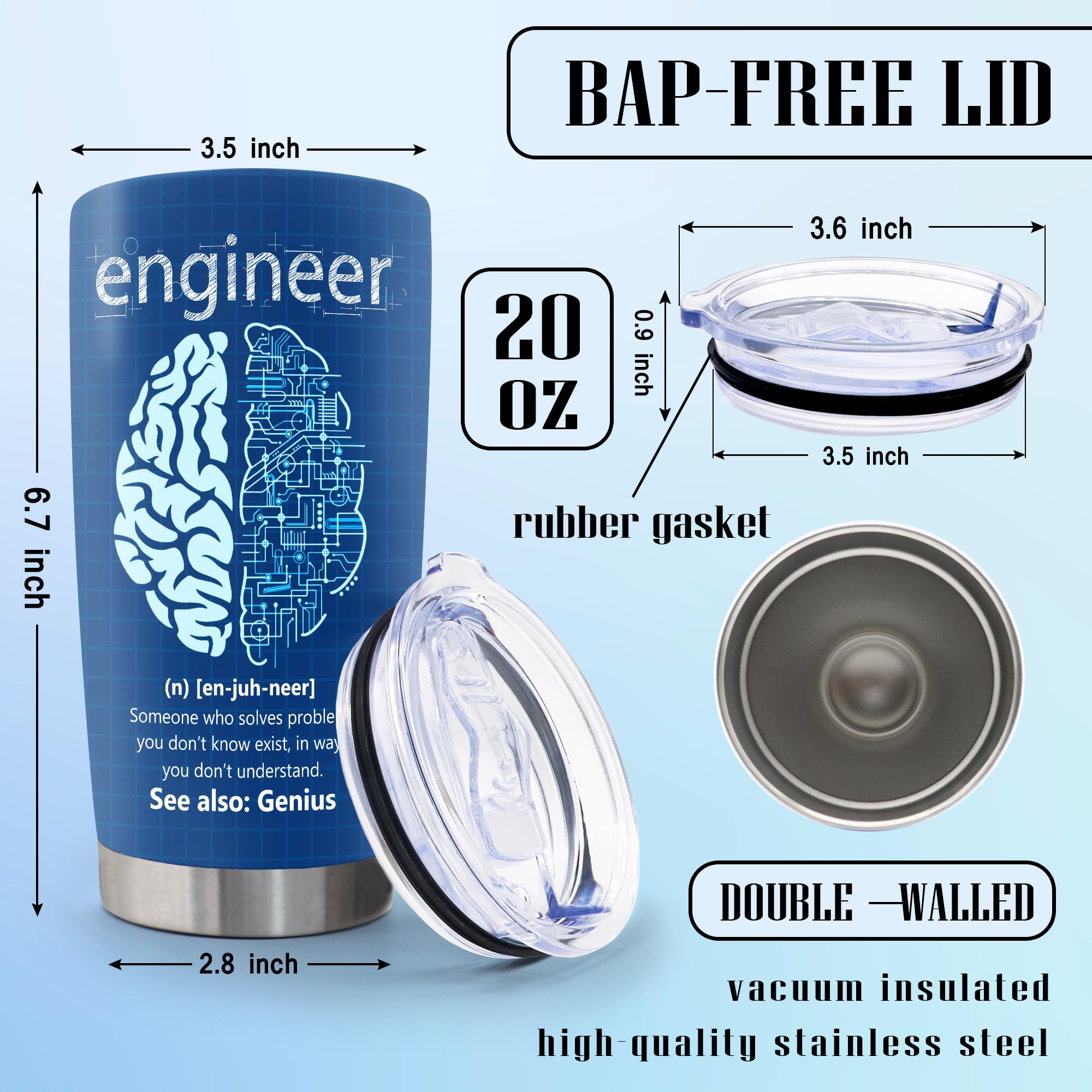 Jevuta Engineer Gifts, Mechanical Engineering Gifts, Gifts For Engineers, Future Engineer Gifts, Aerospace Engineering Gifts, Graduation Gifts For Engineers, Retirement Gift For Engineer Tumbler 20oz