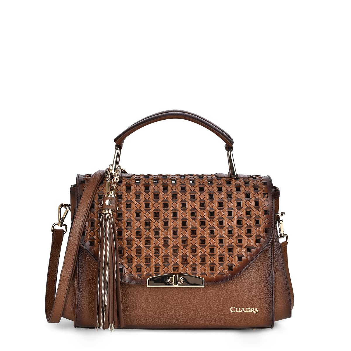 Cuadra Women's Handbag in Bovine Leather Brown, BOD32RS