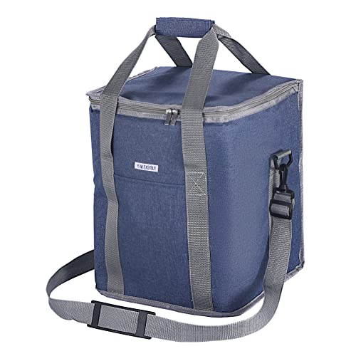 Yimieasybuy Reusable Grocery Bags, 30L Insulated Bags For Food Delivery,Food Insulated Bag,Suitable For Camping, Short Distance Travel, Grocery Transportation, Reusable Shopping Bag, Navy
