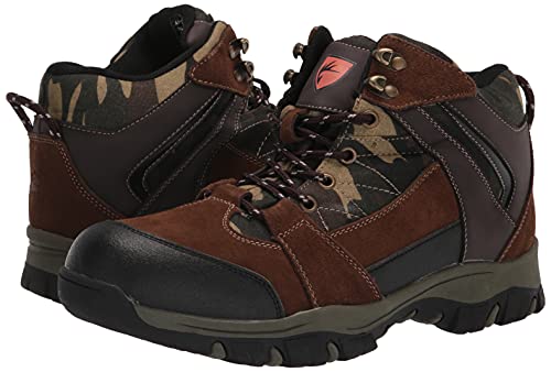 Deer Stags Men's Hiker Hiking Boot, Brown Suede/Camo Mesh, 10