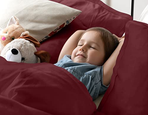 Utopia Bedding Duvet Cover Queen Size Set - 1 Duvet Cover with 2 Pillow Shams - 3 Pieces Comforter Cover with Zipper Closure - Ultra Soft Brushed Microfiber, 90 X 90 Inches (Queen, Burgundy)
