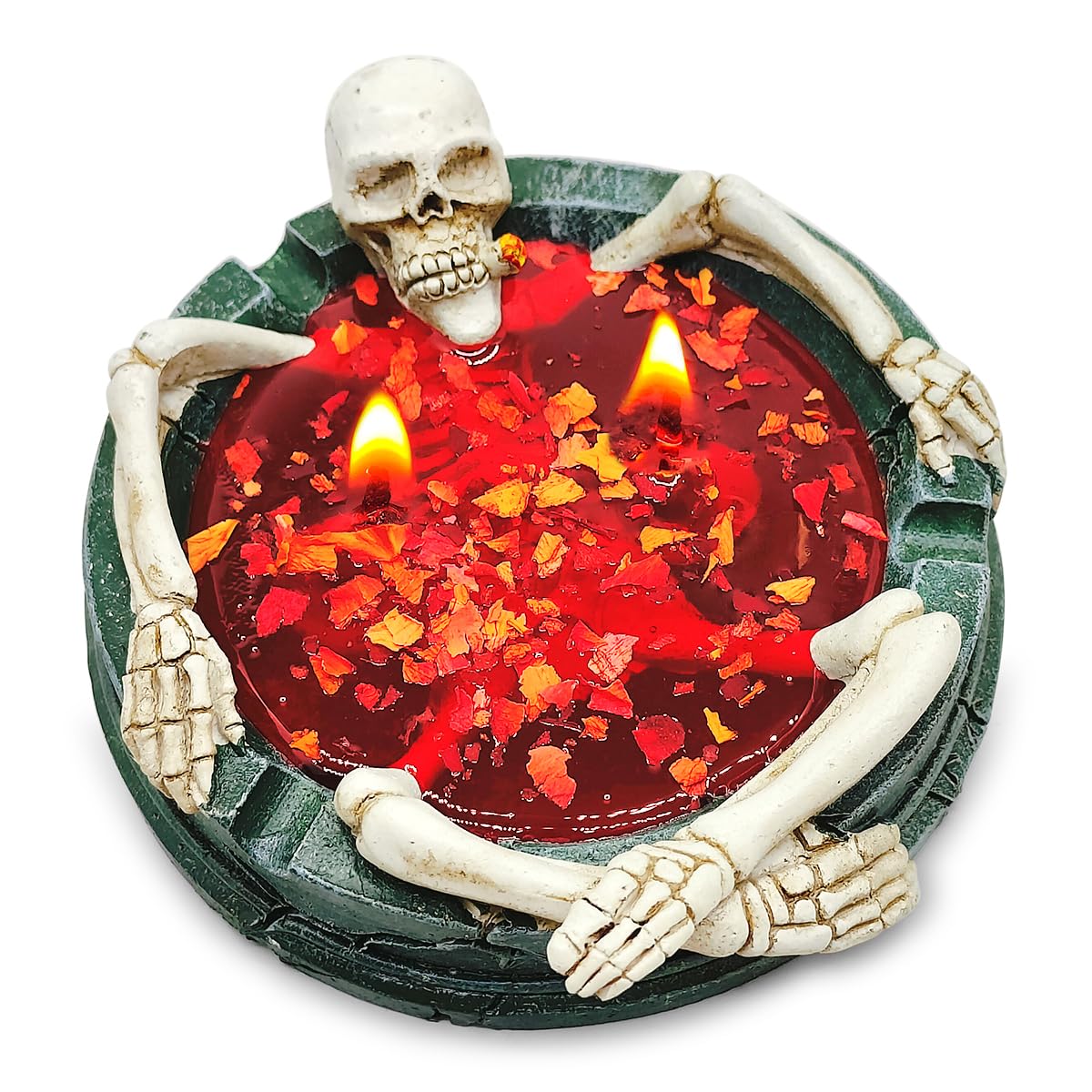 Halloween Horror Bloody Bath Skull Scented Candle, Vintage Gothic Vanilla Scent Jelly Wax Candle for Creative Gifts and Bathroom Home Bar Table Indoor Decorative Ornaments