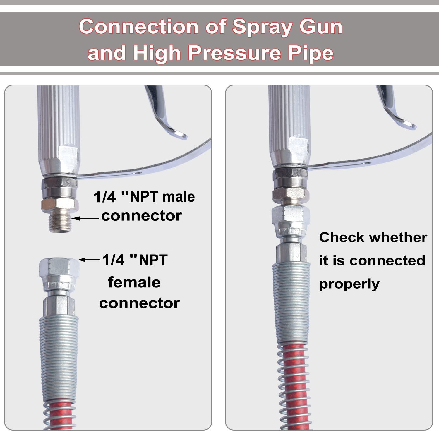 JWGJW 120028 Airless Paint Spray Gun,High Pressure 3600 PSI /517 Tip Swivel Joint with 10 Inch Extension Pole