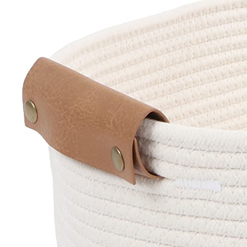 Cotton Rope Storage Basket, Woven Lightweight Rope Basket Large Capacity Flexible with Handle for Laundry (Type C)