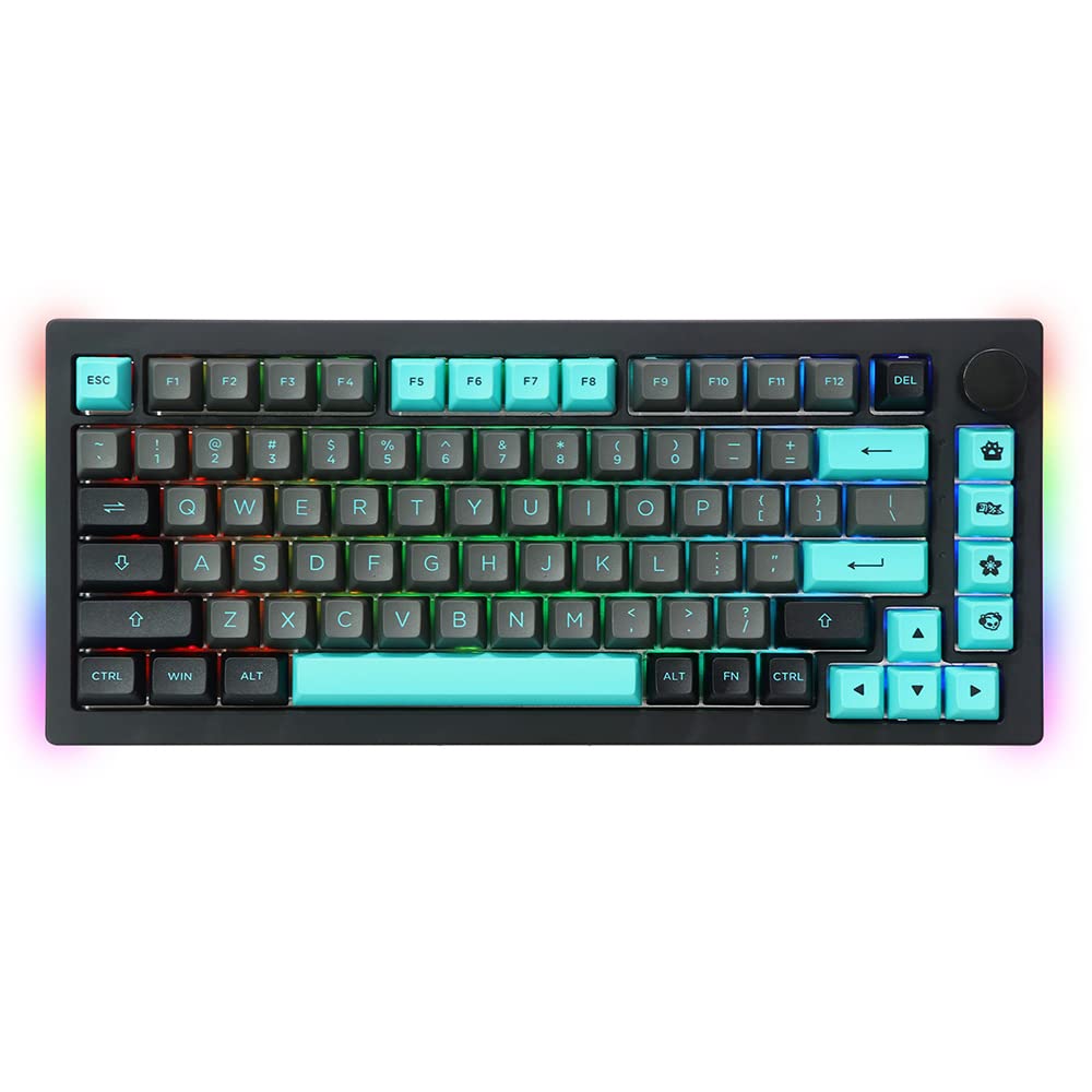 EPOMAKER AKKO 5075B Plus Gasket Hot Swap Mechanical Gaming Keyboard, 2.4GHz/Bluetooth 5.0/USB-C Wired PC Keyboard, with Poron Foam, Knob Control, Side RGB, Dual Plate for Win/Mac/Linux(Cyan, Silver)