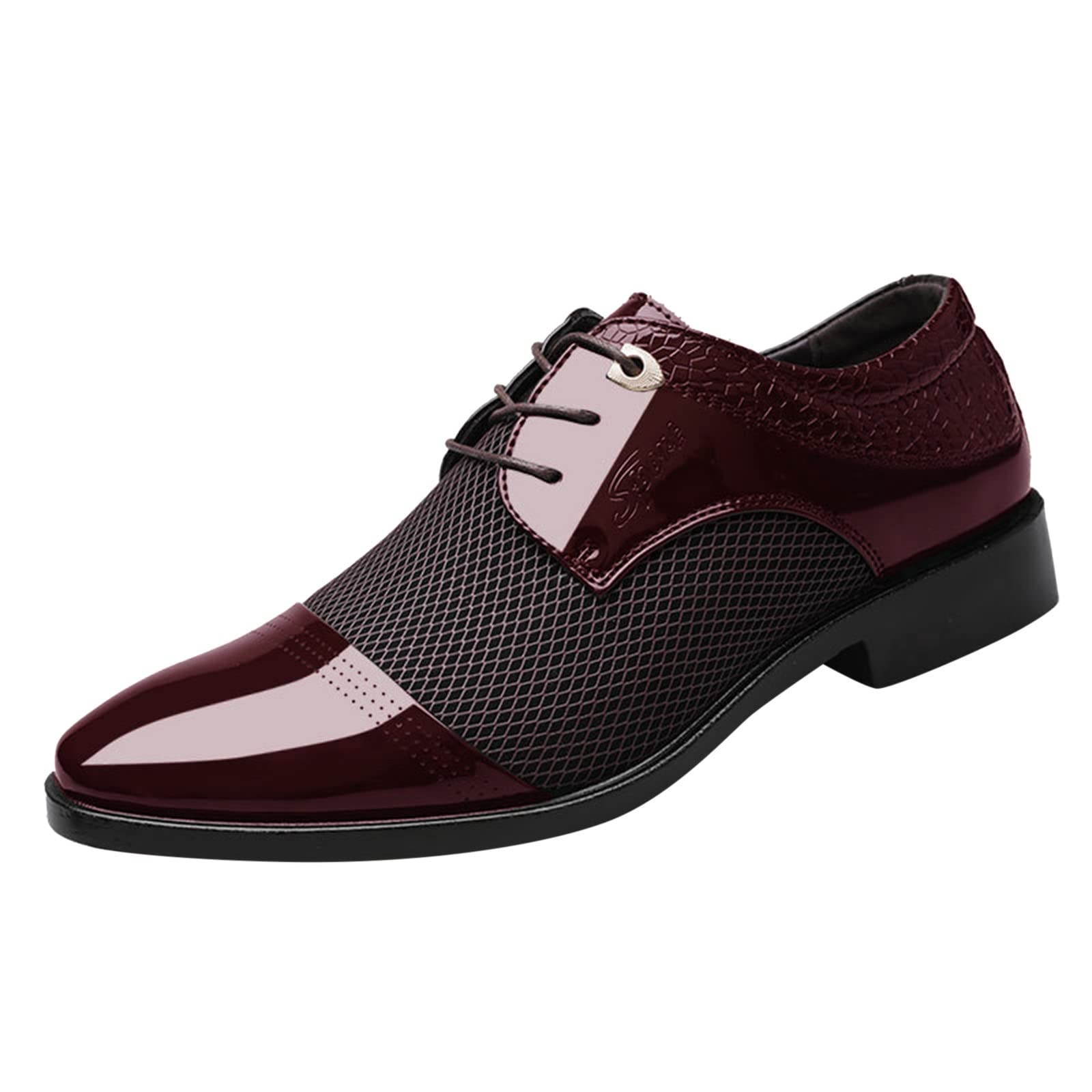 Classical Style Leather Shoes for Men Slip On PU Leather Low Rubber Sole Block Heel Work Men S Shoes Brown