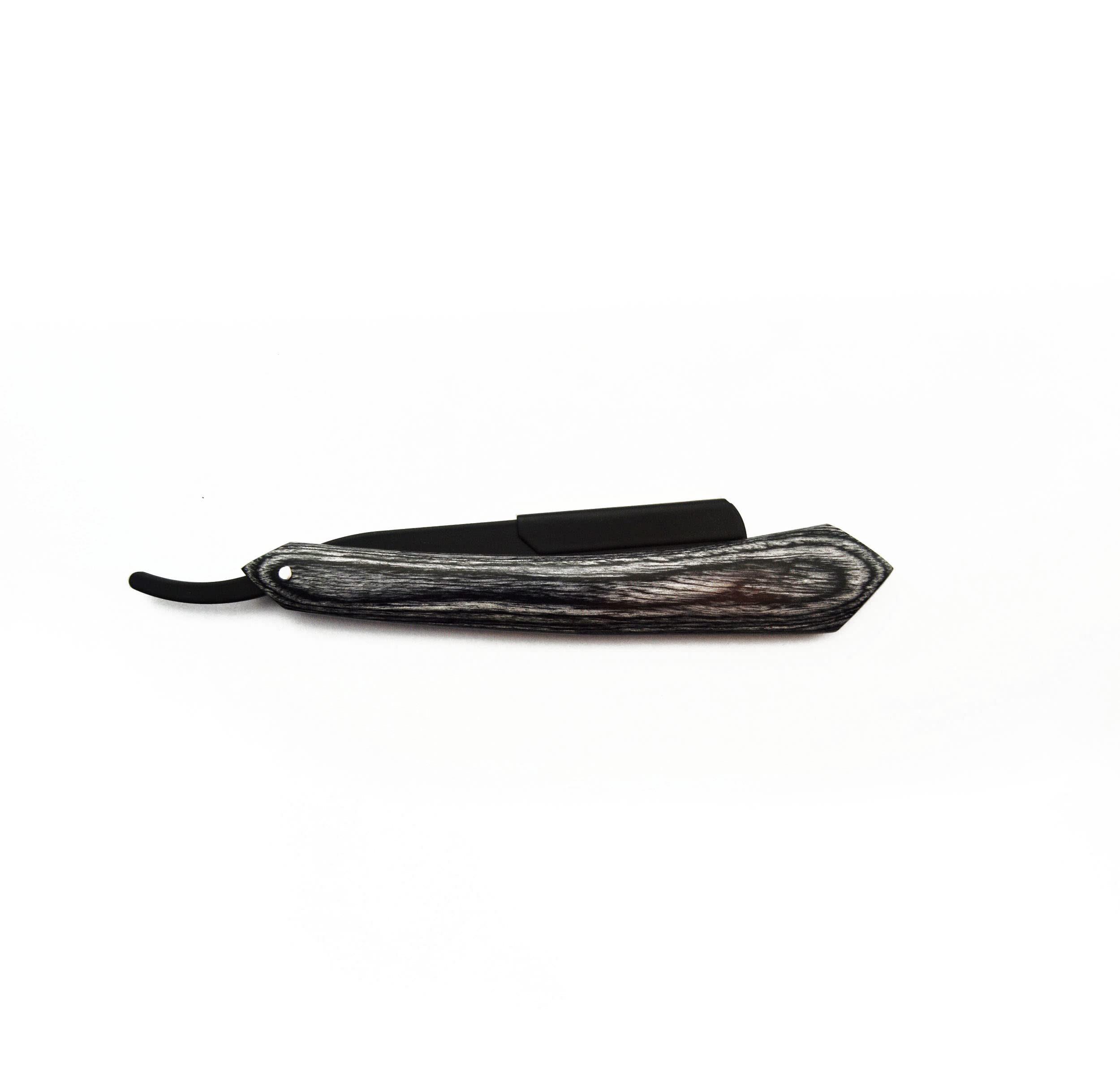 EssantieX Barber Stright Edge Razor For Men Satinless Steel With 25 Half Baldes⦠(Black Head Wood Handle)