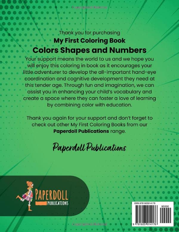 My First Coloring Book Colors Shapes and Numbers: Toddler Coloring Book for Ages 1-3 Years
