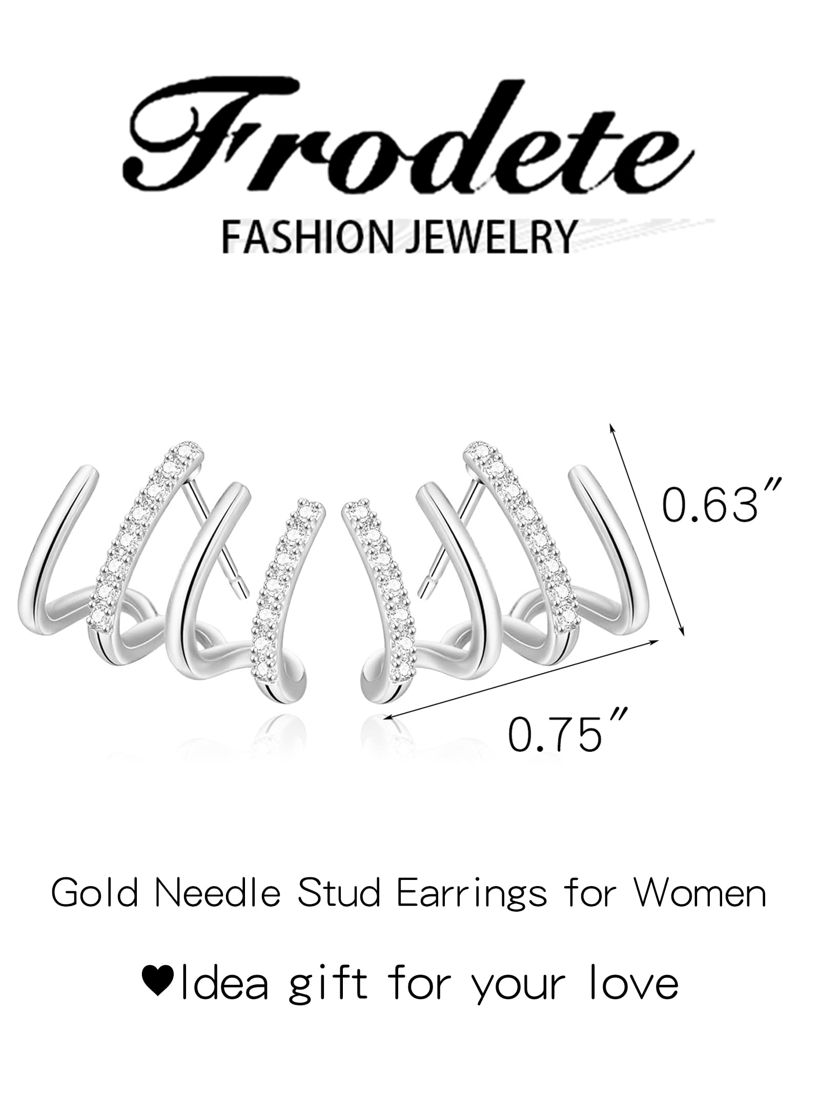 Claw Earrings for Women Gold Plated Ear Cuff Earrings Double Hoop Huggie Earrings for Single Piercing