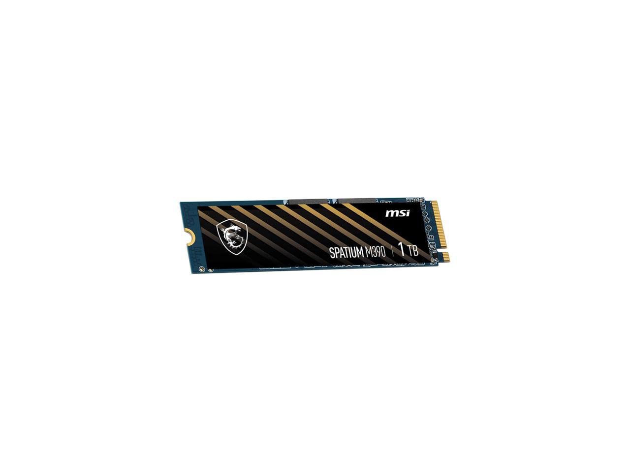MSI SPATIUM M390 NVMe M.2 1TB Internal Gaming SSD PCIe Gen3 up to 3300MB/s 3D NAND Up to 1200 TBW