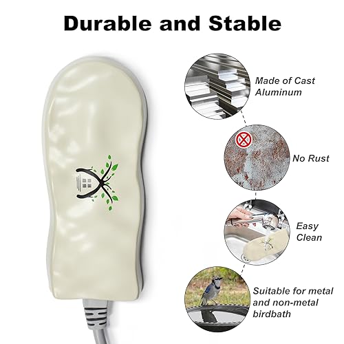 GESAIL Bird Bath Heater, Built in Thermostat Safety Durable 50W Bird Bath Heaters for Outdoors in Winter with Auto Shut Off Function for Garden Outdoor Yard Patio Birdbath