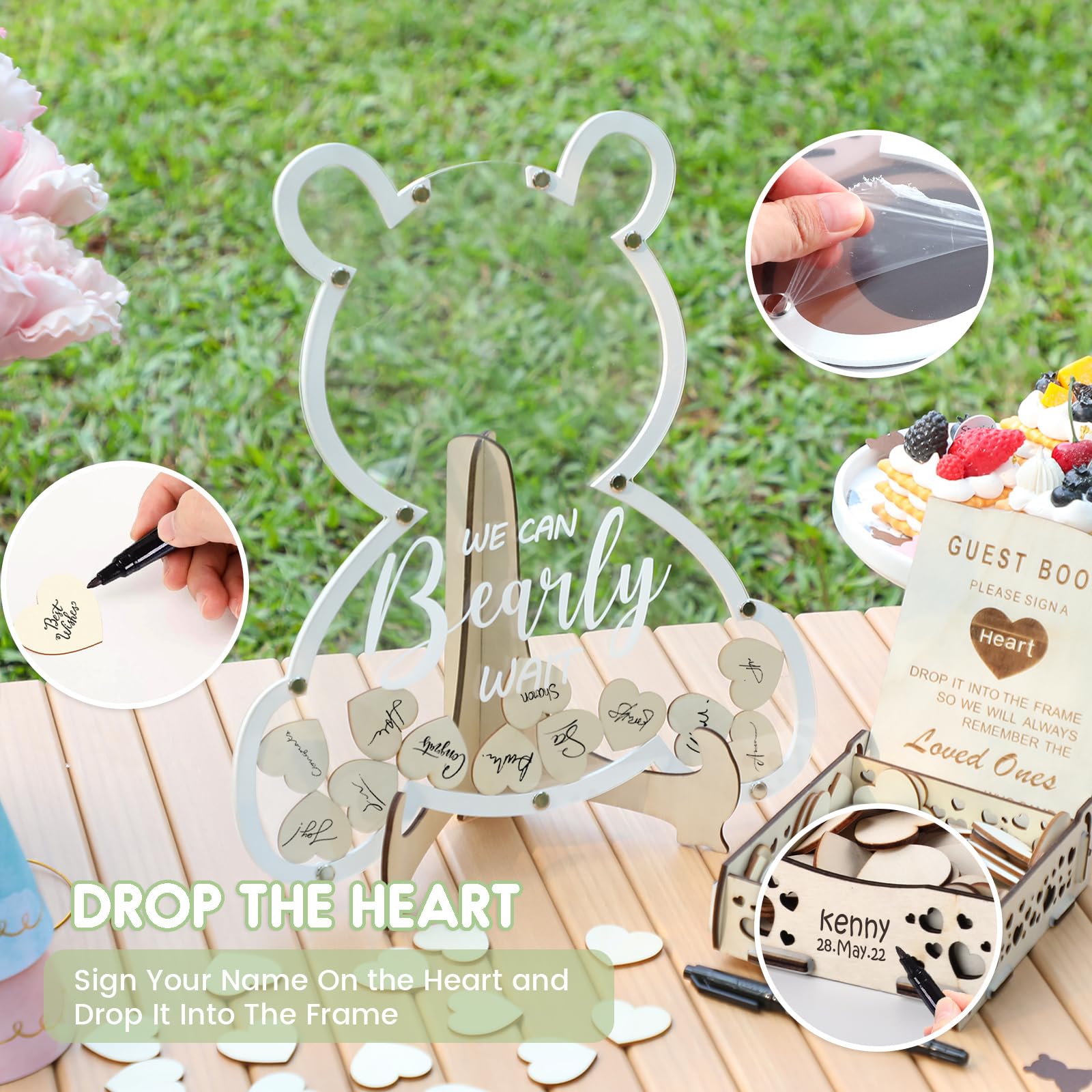 Fonder Mols Baby Shower Guest Book Alternatives - We Can Bearly Wait Baby Shower Decorations- Bear Party Reception Table Centerpiece Supplies (for 80 Guests)