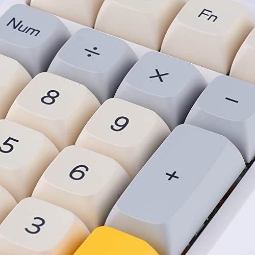 EPOMAKER TH21 21 Keys Hot Swap 2.4Ghz/Bluetooth 5.0/Wired Programmable RGB Mechanical Gaming Numpad with XDA Profile PBT Keycaps for Win/Mac (Geometry Grey, Gateron Pro Yellow)