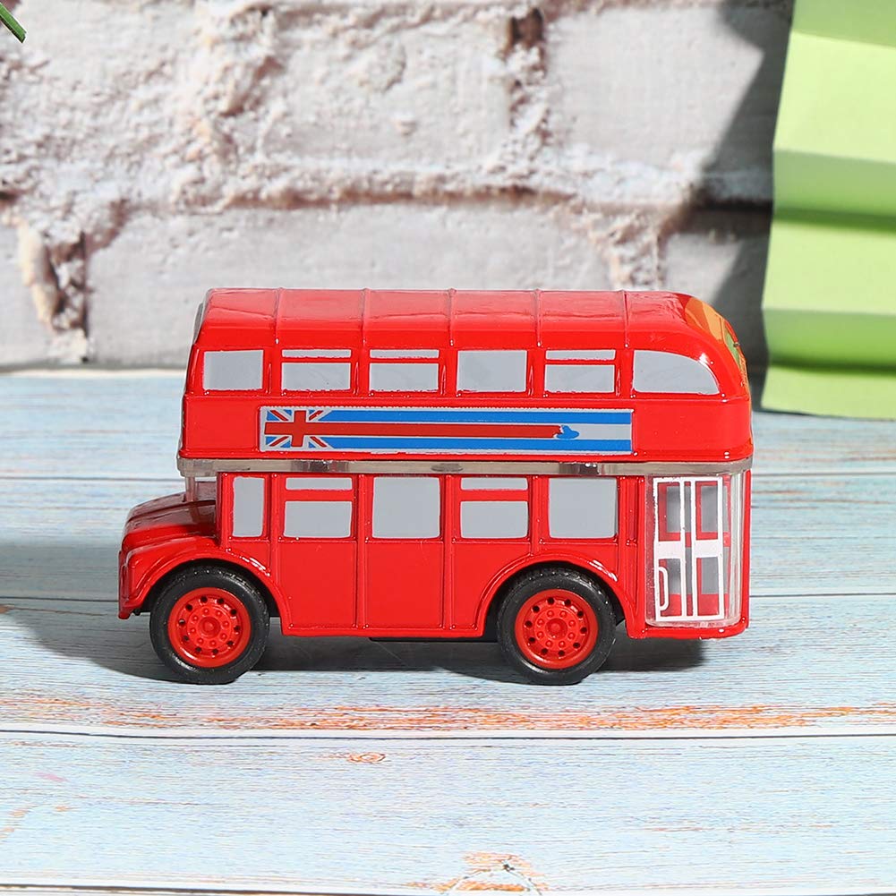 Drfeify Cartoon Bus Alloy Car Toy, 3 Colors, Highly Simulation Children Kid Pull Back Vehicle Toy Model(Travel Bus red)