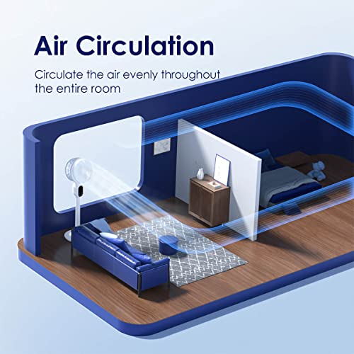 MIZUKATA HIKARI 2023 New Boreas Versatile 2-in-1 Air Circulator Fan, Dual-Use Pedestal Stand Floor Fan, Quiet Portable Desk Fan with Remote, 12 Speeds, Energy-Efficient, 3D Oscillation, White.