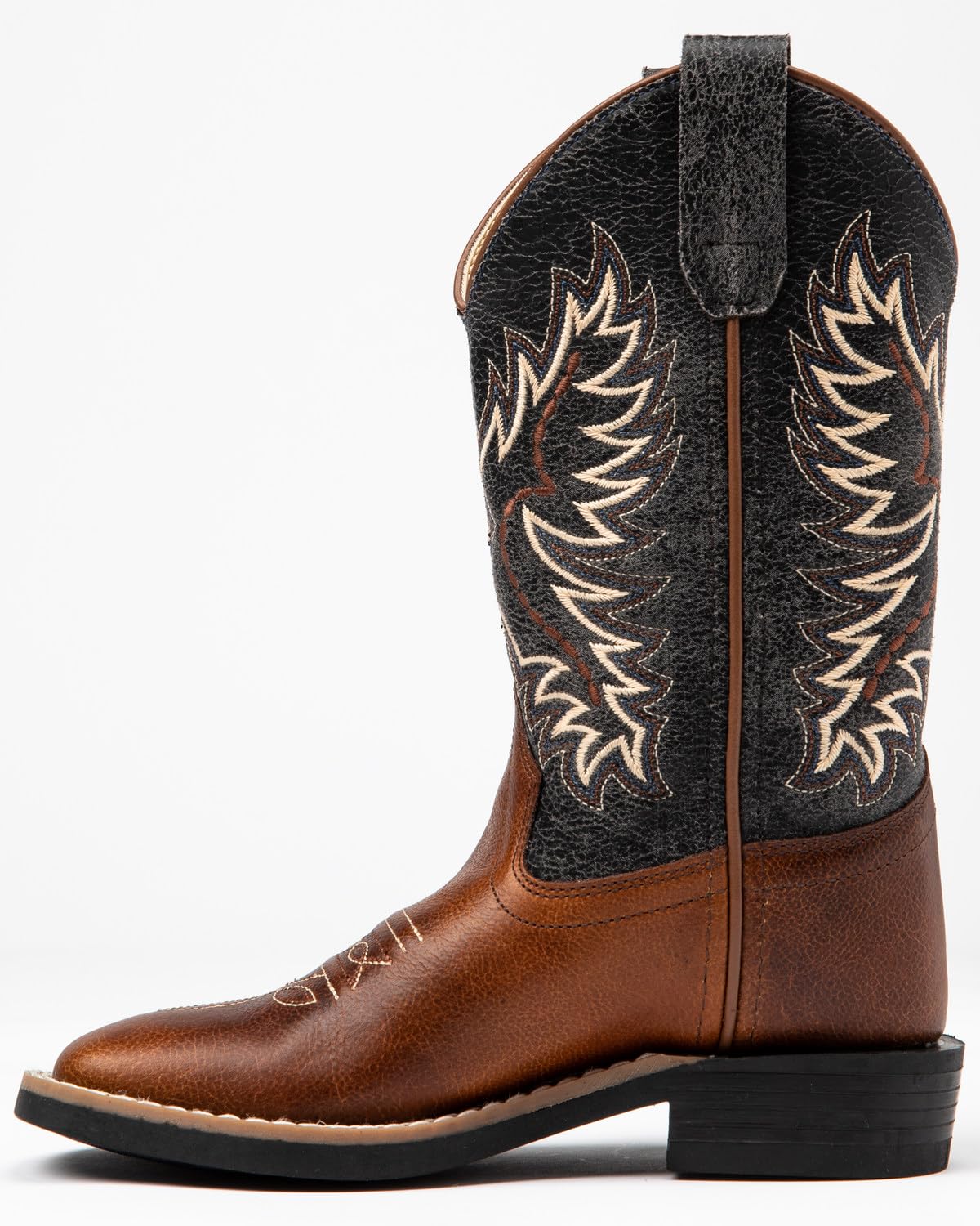 Cody James Boys' Ryder Western Boot Square Toe Brown/Blue 12 D