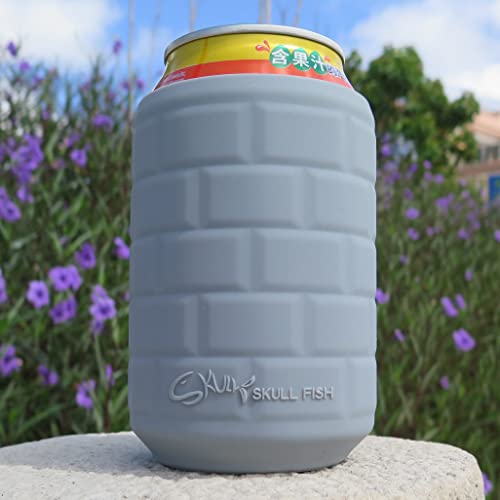 Soft Silicone Sleeves Insulators for Standard Soda/Beverage/Beer Can, 12OZ Standard Can Cold Insulating Covers, Soda Sleeves Coolers Holder, Non-slip Beverage Can Coolier Sleeves (Gray)