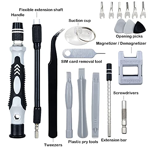 FASD FANCY 138 in 1 Magnetic Precision Screwdriver Bit Set Small,Electronic Screwdriver Kit DIY Kit for Repair and Disassembly Laptop,Computer,Cell Phone,Glasses,Game Console (BLACK)