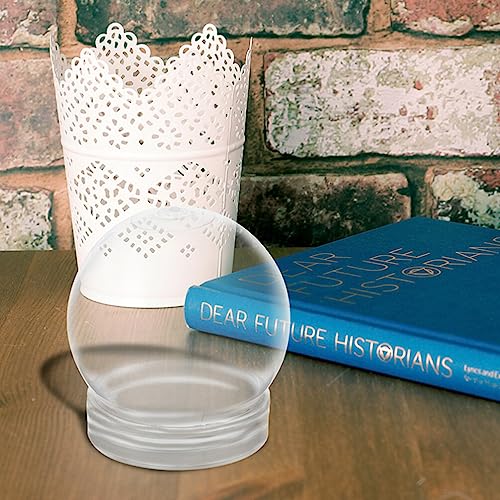 NOLITOY DIY Snow Globe 15Pcs Plastic Clear Water Globes with Screw Off Caps Empty Fillable Snow Globe Christmas Candy Jar for DIY Christmas Party Crafts Decoration 4 Inch