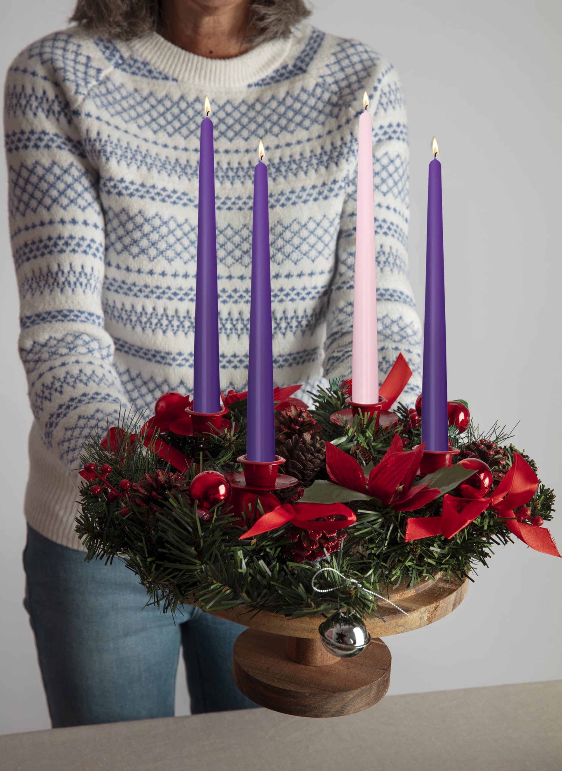 Hyoola Tall Taper Candles - 10 Inch White Unscented Dripless Taper Candles - 8 Hour Burn Time - 4 Pack