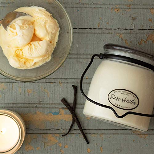 Milkhouse Candle Company, Creamery Glow Collection Scented Soy Candle: Butter Jar Candle, Pure Vanilla, 16-Ounce