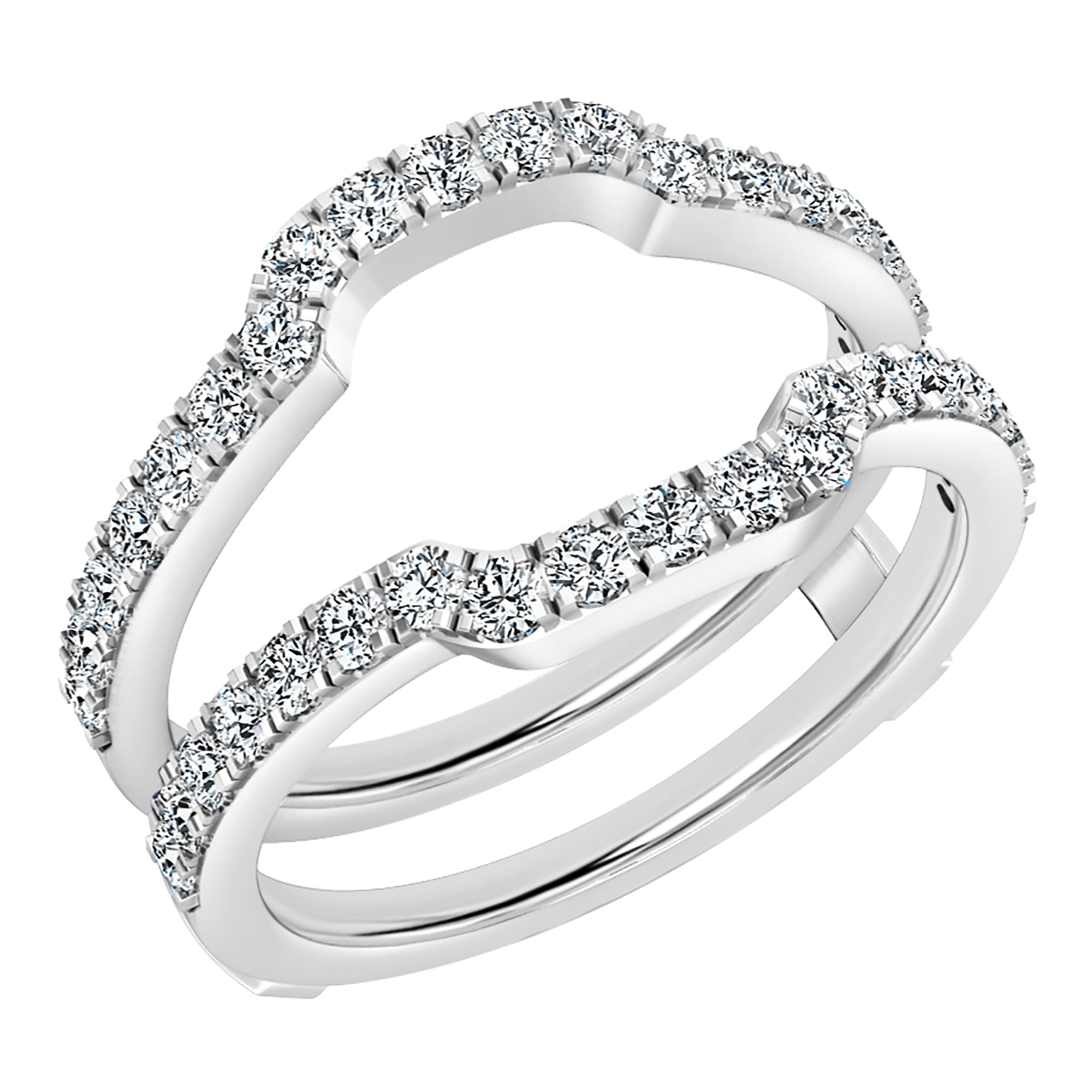 Dazzlingrock Collection Cubic Zirconia Wedding Enhancer Ring Guard Ring for Women (0.75 ctw, White, Clarity Clean) in 925 Sterling Silver Size 7