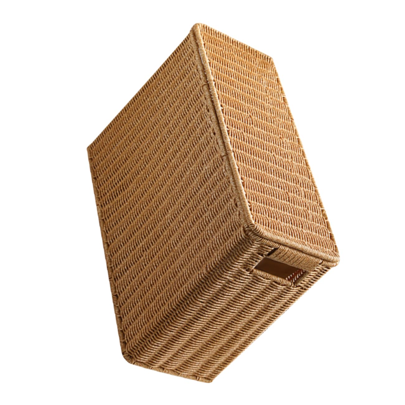 FONDOTIN Magazine Basket with Lid Woven Storage Basket Decorative Wall Corner Sofa Edge Container