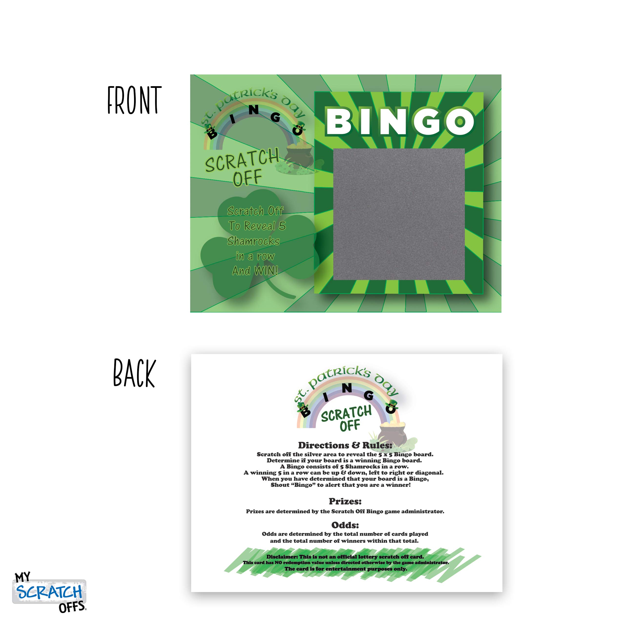 My Scratch Offs 26 Pack St. Patricks Day Scratch Off Cards St. Pattys Days Shamrock for Bingo Cards, Party Favors, Game Cards