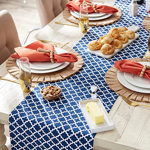 DII Lattice Tabletop Collection, Table Runner, 14x72, Nautical Blue