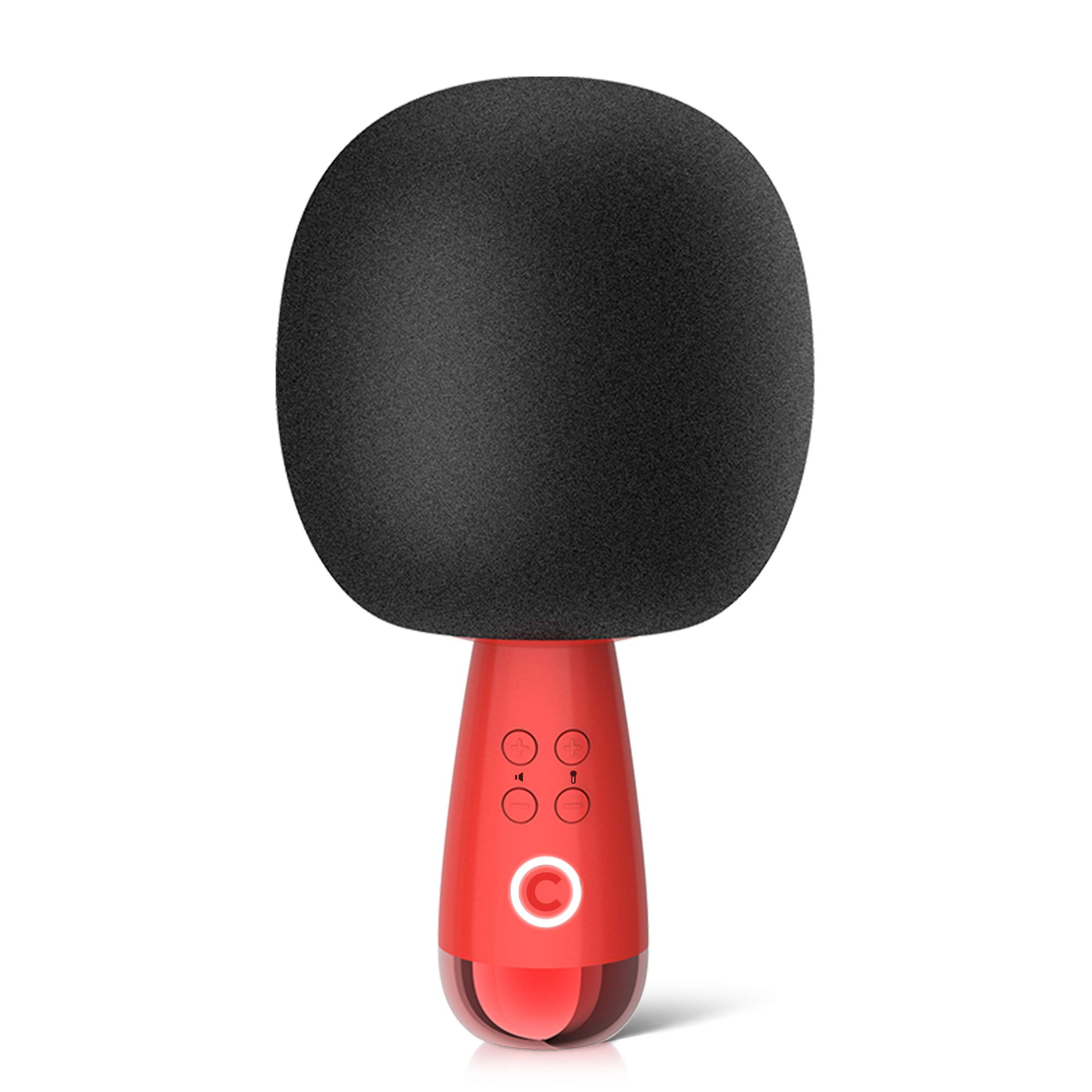 CALF Karaoke Speaker Microphone Wireless Bluetooth TWS Microphones&Speaker 2 in1 Portable Mini Adults Handheld Mic Singing Home KTV Party Indoor Electronic Gifts for All iOS Android PC G2 Red(Black)