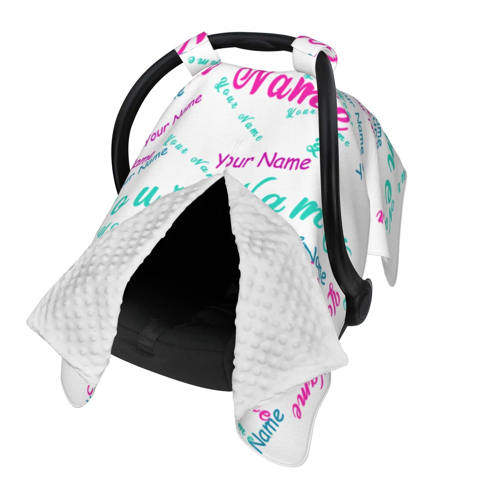 Personalized Baby Car Seat Covers for Babies with Name,Custom CarSeat Canopy Covers for Girls Boys,Nursing Breastfeeding Cover for Infant Car Seat.