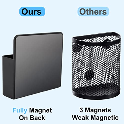 KITANIS Magnetic Pen Holder,2 Pack Magnetic Dry Erase Marker Holder with Generous Compartments,Strong Magnet Storage Marker Pen Pencil Organizer for Refrigerator,Whiteboard,Locker Accessories