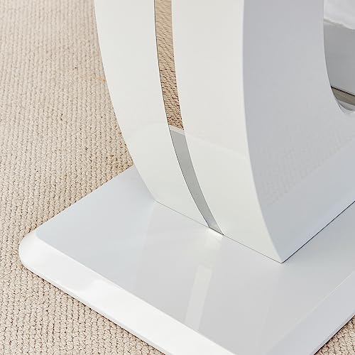 Ginxesh Modern Faux Marble Dining Table for 6,63'' Large Grey Imitation Marble Grain Kitchen Table with MDF Pedestal,Rectangular Oval Marble Dining Table for Dining Room,Living Room,Home,Office