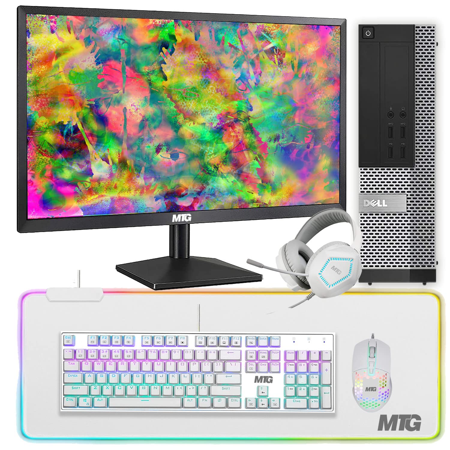 Dell OptiPlex Computer Desktop PC, Intel Core i5 3rd Gen 3.2 GHz, 16GB RAM, 1TB HDD, New MTG 22 inch LED Monitor, MTG Gaming Kit, WiFi, Windows 10 Pro (Renewed)