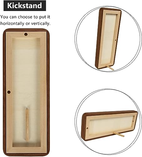 Solid Wood Collage Picture Frame Multi Openings Photo Frame 4x12 / 4x16 Matted to 1.5x2.5 for Wall and Tabletop Display (6 Opening Walnut)