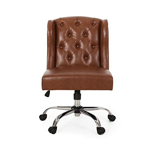 Christopher Knight Home Tammy Contemporary Wingback Tufted Swivel Office Chair, Midnight Black