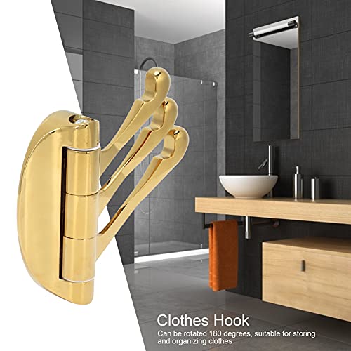 NALLELY Swivel Wall Hooks for Hanging, Wall Mounted Hooks Heavy Duty with 3 Swivel Foldable Arms, Foldable 3 Arm Swivel Coat Towel Hooks Decoration for Bathroom
