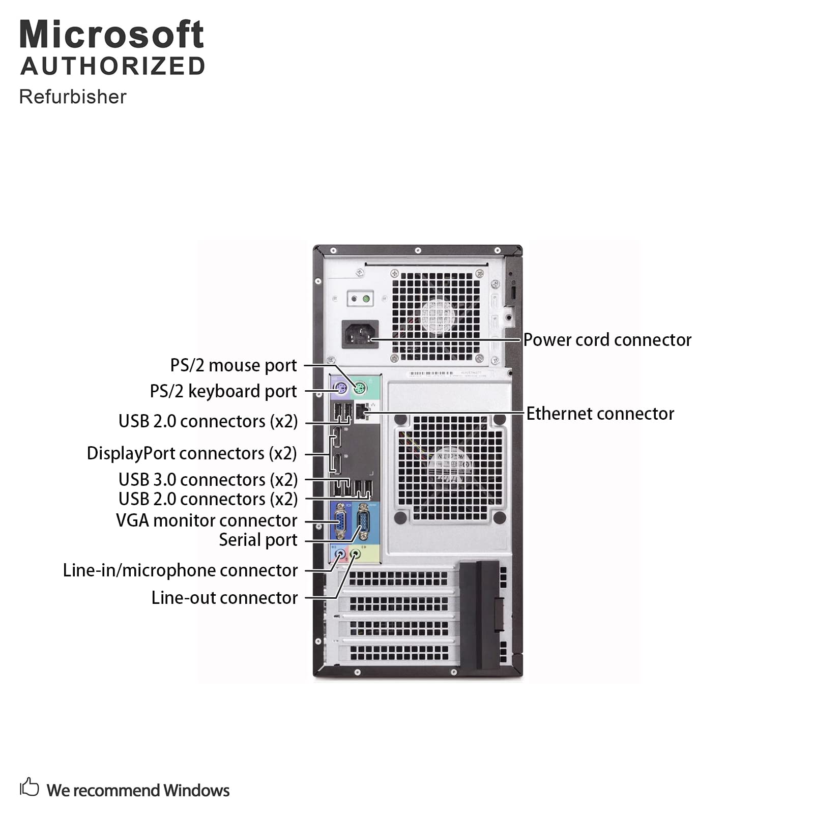 Dell Precision T1650 Tower Desktop Computer PC, Intel Quad Core i5-3470 up to 3.6GHz, 16G DDR3, 512G SSD, DVD, WiFi, BT, DP, VGA, Windows 10 Pro 64 Language Supports English/Spanish/French (Renewed)