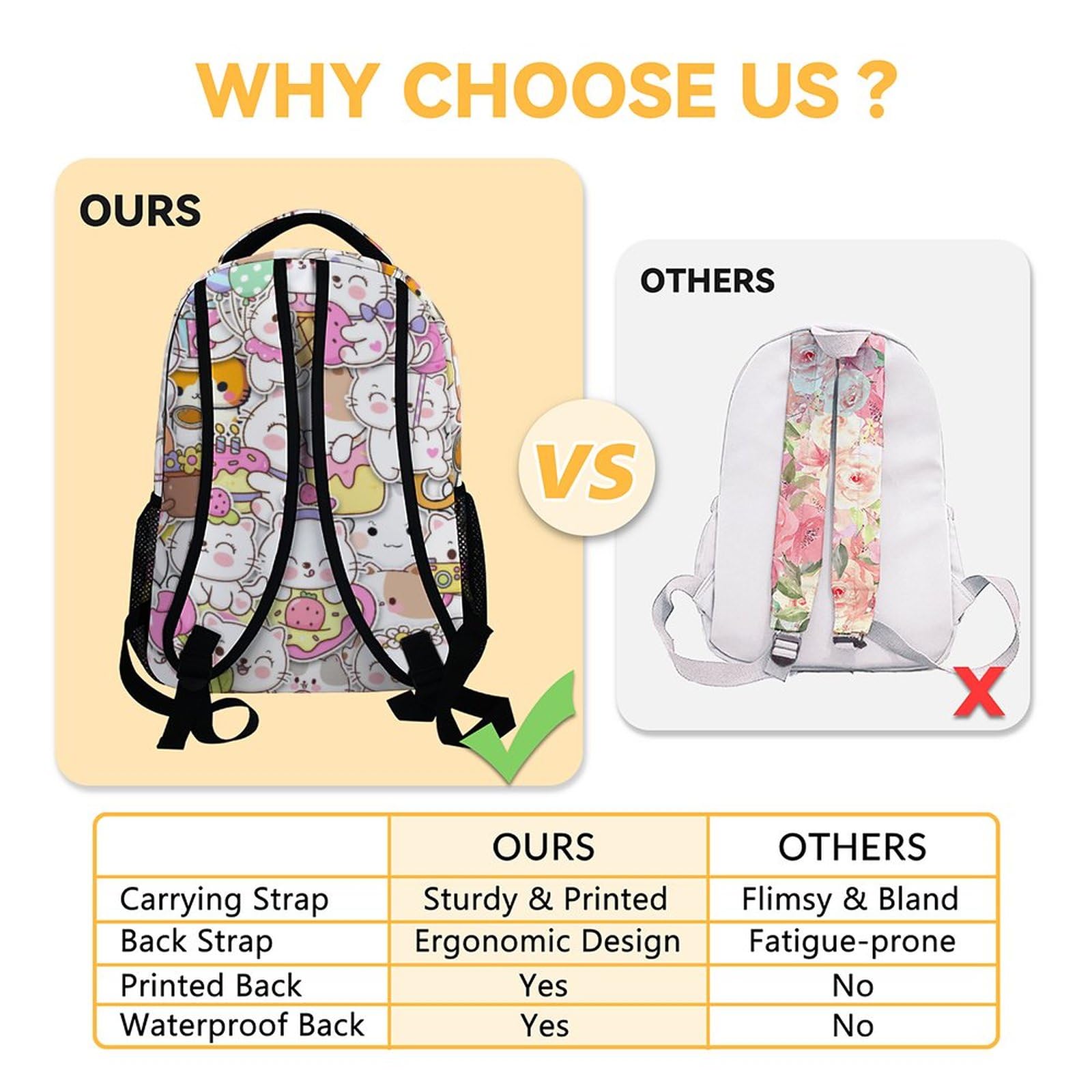 CUNEXTTIME Custom Cat Backpack for Girls Boys, 16 Inch Colorful Backpacks for School, Cute Lightweight Durable Bookbag for Kids