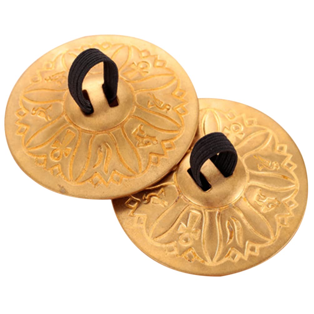 ERINGOGO Zills Finger Cymbals Props 1 Pair Dress Pure Copper Child Cymbals Finger Cymbals Instrument