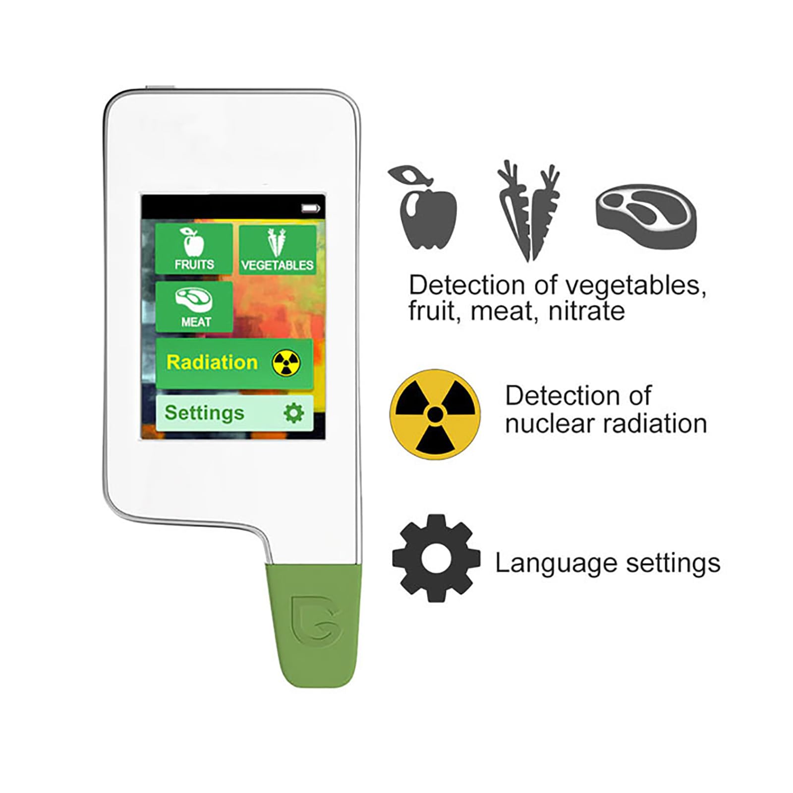 Food Nitrate Tester, Portable Nitrate Meter with LED Display Screen, 0-9999mg/kg Detection Range, 3 Colors Display Results and Easy to Understand, 3 Second Measurement Time, for Fruit, Vegetable