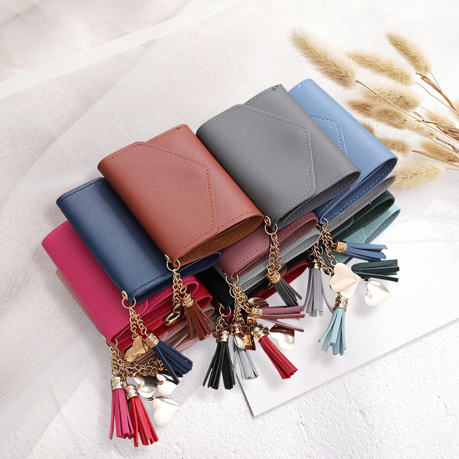 Card Holder Slim Wallet Eco-friendly Foldable Faux Leather Cash Card Holder Purse for Shopping Wallet,Light Green