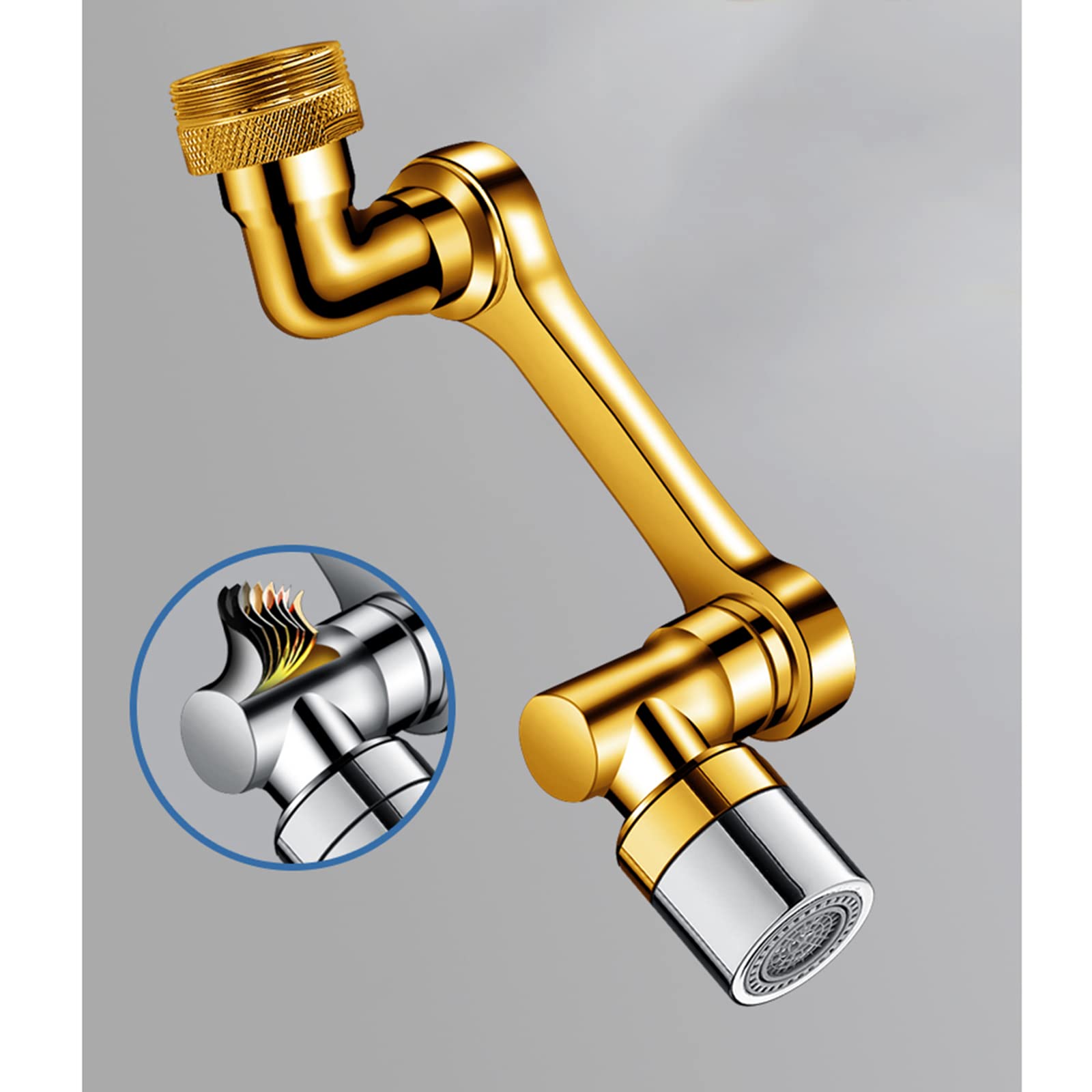Faucet Extender for Bathroom Sink Universal,1080 Faucet Extender Brass,Splash Filter Faucet Extender,2 Water Outlet Modes,Faucet Attachment for Bathroom Sink Household