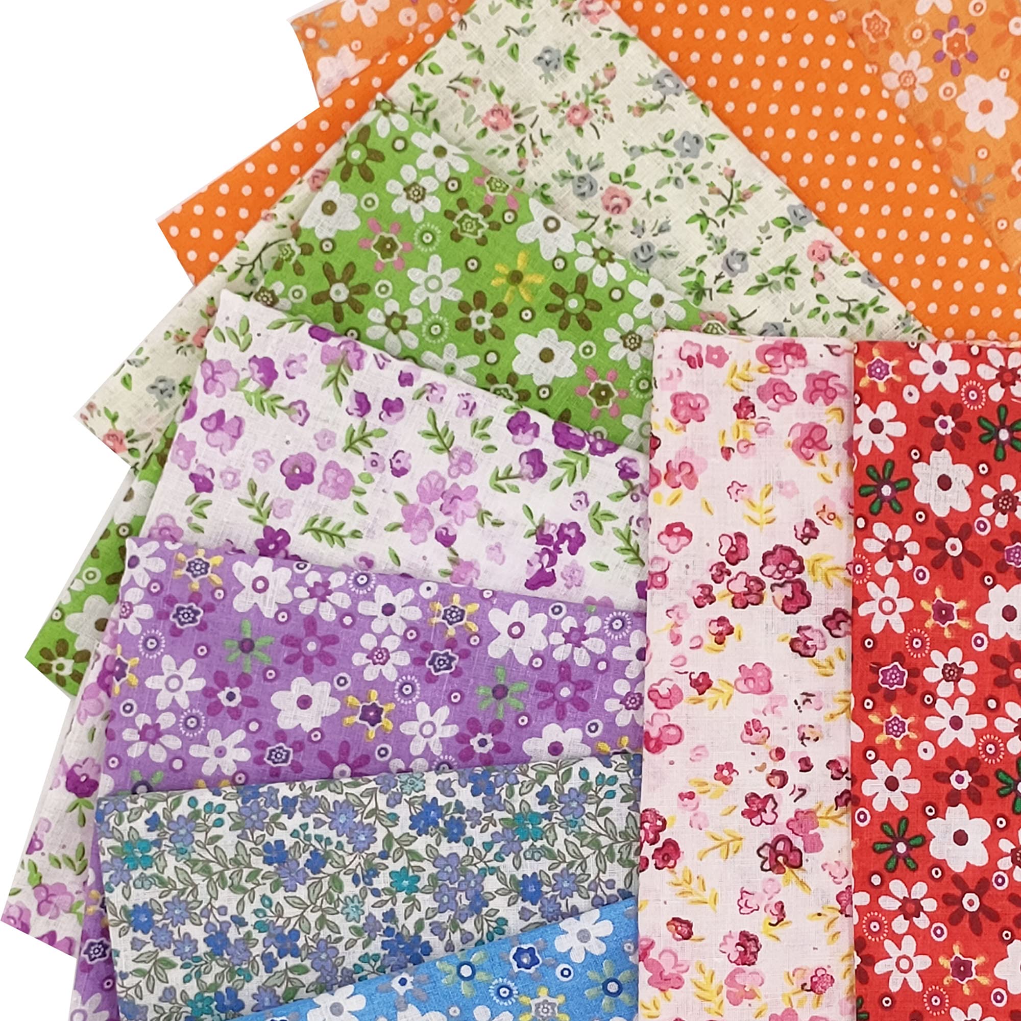 Cartisanat Fat Quarters Fabric Bundles,12 Pcs (20in x 20in / 50cm x 50cm) Sewing Patterns Quarter Precut Fabrics for Quilting Squares Scraps TOP Cotton Material Bundle Patchwork DIY Crafting Floral B
