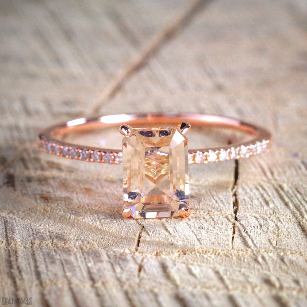 Wedding Rings for Women Rose Gold Engagement Ring with A Fine Small Square Zircon Ringa Good Gift for a Girlfriend, Boyfriend, Family