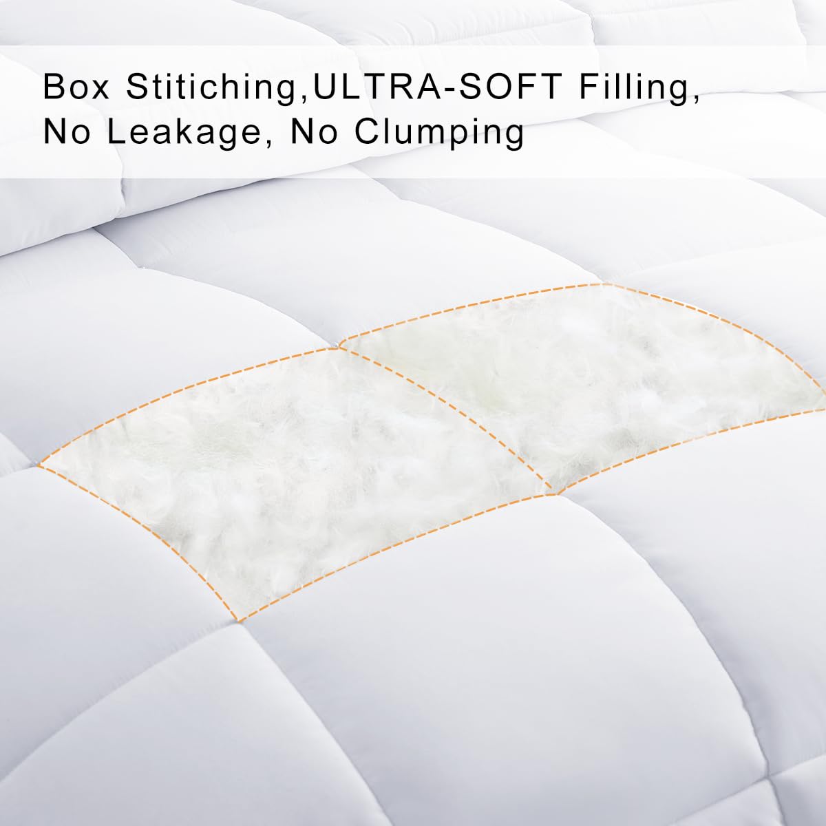 COHOME All Season Queen Size Cooling Comforter,Fluffy Down Alternative Comforter - Quilted Duvet Insert with Corner Tabs - Luxury Soft Hotel Comforter - Reversible - Breathable - White